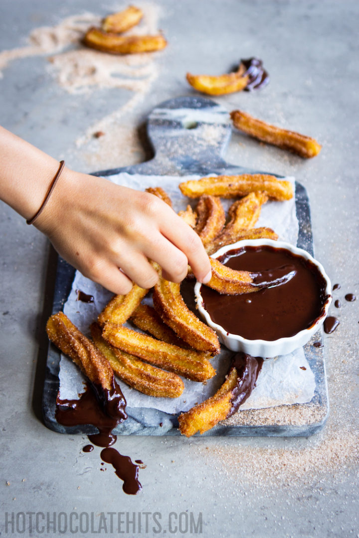 Churros with Chocolate Sauce (eggless, optionally vegan) - Hot ...